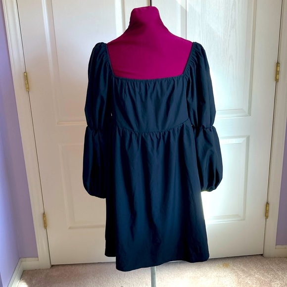 Amazon | Dresses | Peasant Style Short Dress With Long Puff Sleeve ...